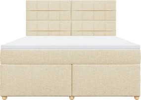 Box spring postel s matrací krémová 180x200 cm textil 3293664