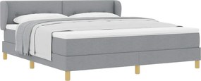 Postel s boxspringem s čelo Světle šedá 180 x 200 cm textil 3340227