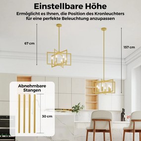 Costway 6-plamenný lustr stropní svítidlo průmyslové závěsné