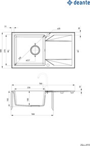 Deante Dřez Evora s odkapávačem, granit - ZQJ A113 alabastr