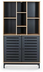 Černá knihovna z borovicového dřeva 90x160 cm Alessia - Marckeric