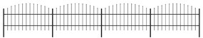 Zahradní plot s kopím nahoře ocelový 671 x 100 cm černý 277715