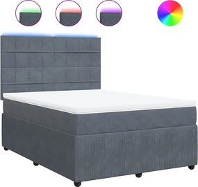 Box spring postel s matrací tmavě šedá 140x200 cm samet 3294659