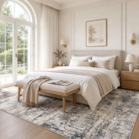 HOMCOM omyvatelný koberec s abstraktním vzorem, 200 × 140 cm, šedá