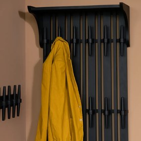 Černý dřevěný nástěnný věšák DUTCHBONE JAKUB 110 x 66 cm