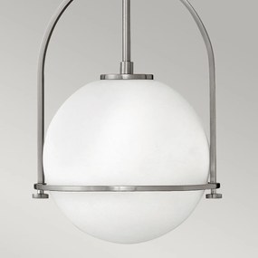 Designový lustr koule Elstead Somerset bílé sklo / nikl
