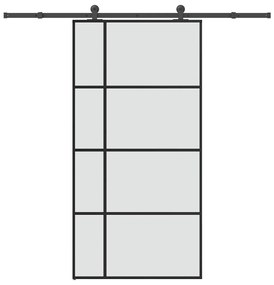 Posuvné dveře s kováním 102,5 x 205 cm ESG sklo a hliník