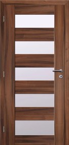 Solodoor Interiérové dveře rámové, 80 L, 850 × 1985 mm, fólie, levé, ořech královský, prosklené