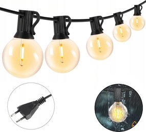 Zahradní světelná žárovka 7.5M 25+2 Led G40 vodotěsný kabel