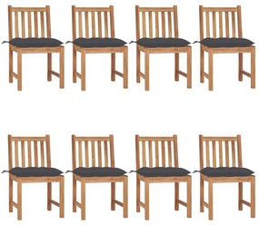 Zahradní židle s poduškami 8 ks masivní teak 3073157