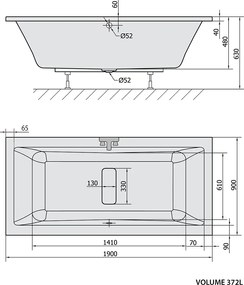Polysan, MARLENE obdélníková vana 190x90x48cm, bílá, 71607