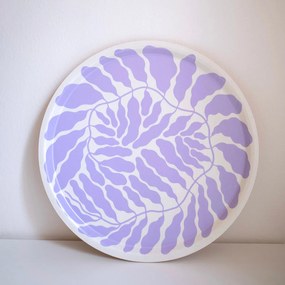 Wrap Ilustrovaný tác dřevěný Art Trays by Linnéa Andersson kulatý fialový