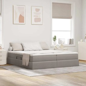 Postel s úložným prostorem a matrací Taupe 200 x 200 cm 3370358