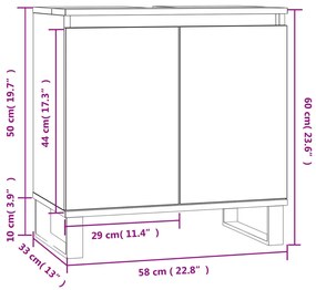 Koupelnová skříňka dub sonoma 58 x 33 x 60 cm kompozitní dřevo