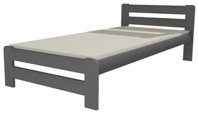 Dřevěná postel VMK 2B 140x200 borovice masiv - šedá