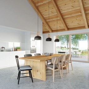 Sollux Lighting Závěsné svítidlo CASCO černé/přírodní dřevo