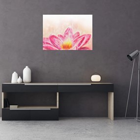 Skleněný obraz lotusového květu (70x50 cm)