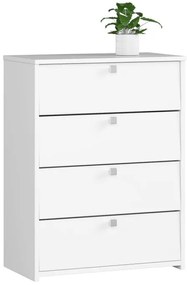 4 křídlový botník 60 cm, bílý