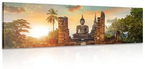Obraz socha Budhu v parku Sukhothai - 150x50 cm