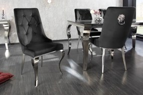Designová židle Rococo Lví hlava černá / chróm