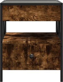 Noční stolek s Infinity LED kouřový dub 40 x 40 x 51 cm 3284103