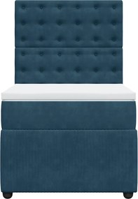 Box spring postel s matrací tmavě modrá 90x200 cm samet 3292254