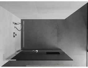 Mexen Kioto+ L, sprchová zástěna Walk-In s poličkou a věšákem 80 x 200 cm, 8mm šedé sklo, chromový profil, 800-080-123-01-40