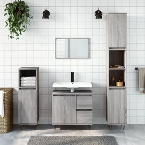 vidaXL 3dílný set koupelnového nábytku kompozitní dřevo [3190225] Barva: Betonová šedá