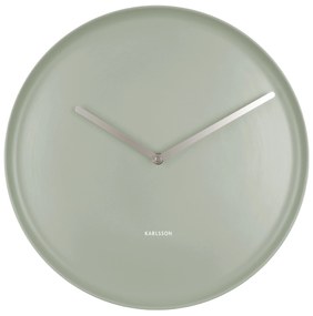 Nástěnné hodiny porcelánové Plate 35 cm šedozelené Karlsson