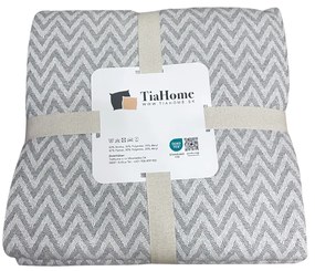 Tkaná bavlněná deka exclusive Lara šedá 150x200cm TiaHome