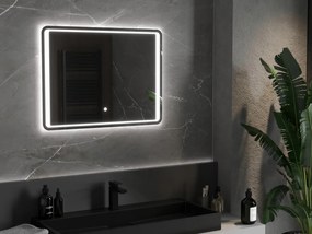 Obdélníkové zrcadlo MEXEN ZUSA 80x60 cm - s LED podsvícením a vyhříváním, 9808-080-060-611-00