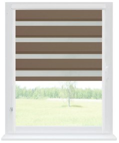 Dekodum Roleta den a noc v bílé kazetě zatemňovací, barva látky Tmavě béžová Šířka (cm): 112, Výška (cm): Balkonová (do 200 cm), Strana mechanismu: Práva
