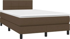 Box spring postel s matrací a LED tmavě hnědá 120x200 cm textil 3133144