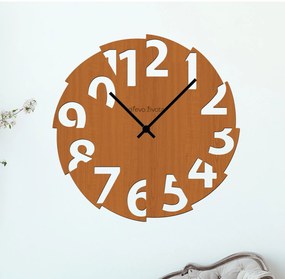 dřevo života Dřevěné hodiny na stěnu HALF Zvolte barvu dekoru: Třešeň, Zvolte velikost hodin (cm): 40x40