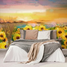 Samolepící tapeta slunečnicové pole - 150x100 cm