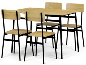 Jídelní set se 4 židlemi Autronic 110x76 cm hnědý MDF AUT-O2155 OAK