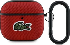 Lacoste Petit Pique Croc Logo Patch pouzdro AirPods 4 červené