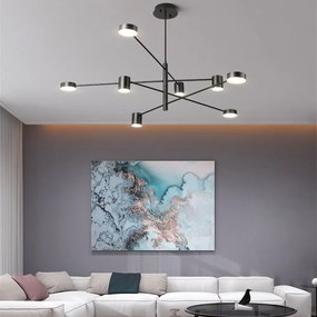 Toolight Toolight, LED stropní svítidlo s 8 rameny 75x124 cm APP598-8C, černá, OSW-08566