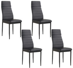 4 kusová sada jídelních židlí, černá