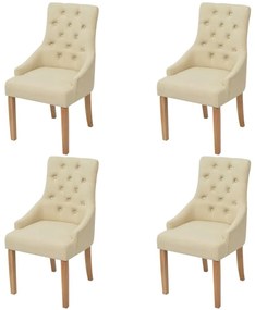 Jídelní židle 4 ks krémové textil 274425