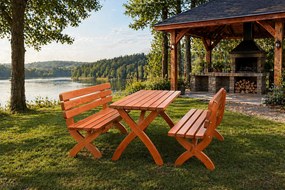 Masivní dřevěná sestava z borovice 1+2 lakovaná 40 mm (různé délky) 160 cm