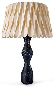 Luxusní stolní lampa z dřevěné dýhy a mramoru Lola Lux  Luxusní stolní lampa z dřevěné dýhy a mramoru Lola Lux Dekor: Slonovinově bílý, Rozměr: ⌀ 390…