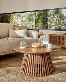 Konferenční stolek z teakového dřeva Kave Home Irune, ⌀ 80 cm
