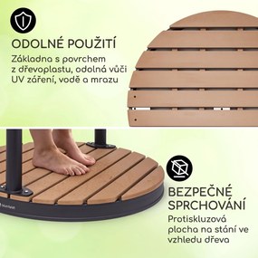 Blumfeldt Sumatra Falls Round zahradní sprcha WPC hliník Ø 80 cm kulatá