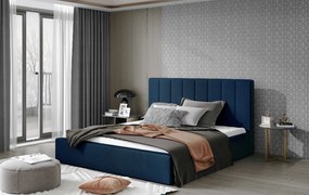 Eltap Čalouněná postel Audrey dřevěný rám Materiál a barva potahu: Monolith 77 - tmavě modrá, Rozměry (cm): 140x200