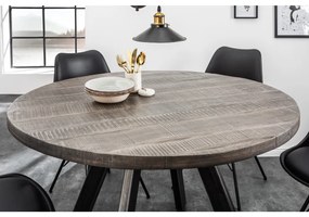 Massive home | Šedý kulatý jídelní stůl z mangového dřeva Iron craft 120 cm