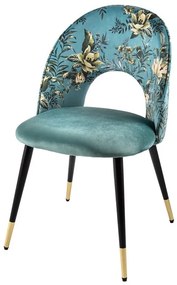Designová jídelní židle Jalisa tyrkysový samet