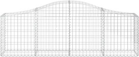 Klenuté gabionové koše 3 ks 200x30x60/80 cm pozinkované železo 3145389