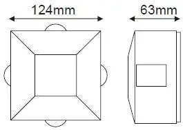 ACA Lighting Zahradní nástěnné LED svítidlo MENFI 5W/230V/3000K/170Lm/4 x 16°/IP54, tmavě šedé