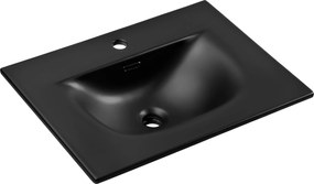 Comad Nábytkové keramické umyvadlo SKY 1 BLACK MATT 60 DP, 61x46 cm, černá matná